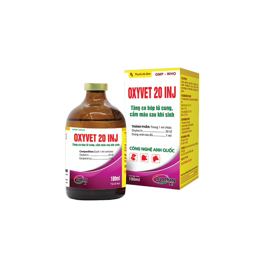 Oxyvet 20 Inj - Tăng co bóp tử cung, cầm máu sau khi sinh
